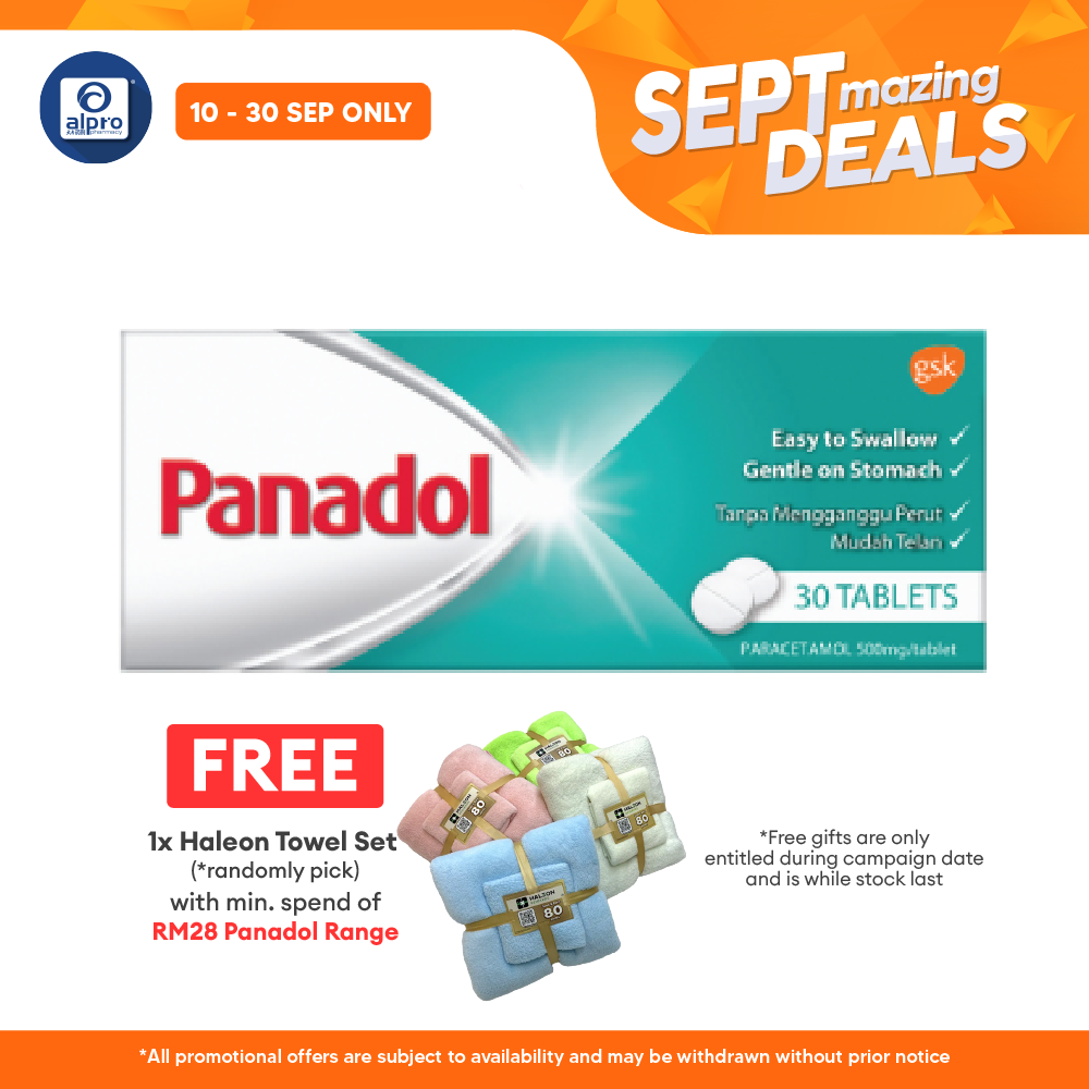 Panadol Coated 500mg 3x10s | Fast and Effective Pain Relief - Alpro