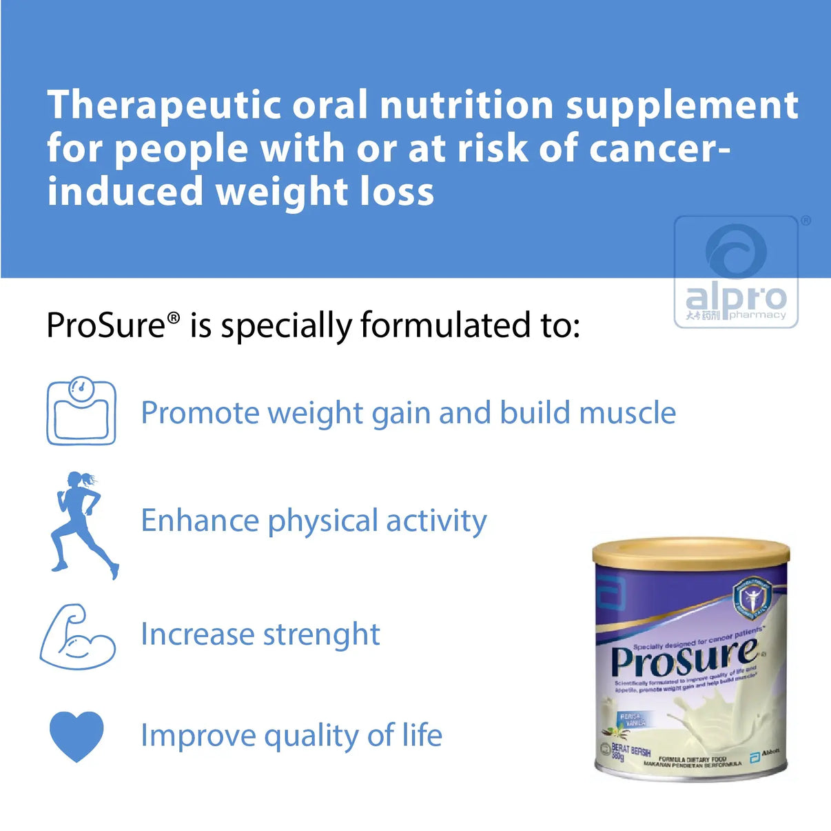Abbott Prosure Vanilla 380g | Therapeutic Nutrition - Alpro Pharmacy