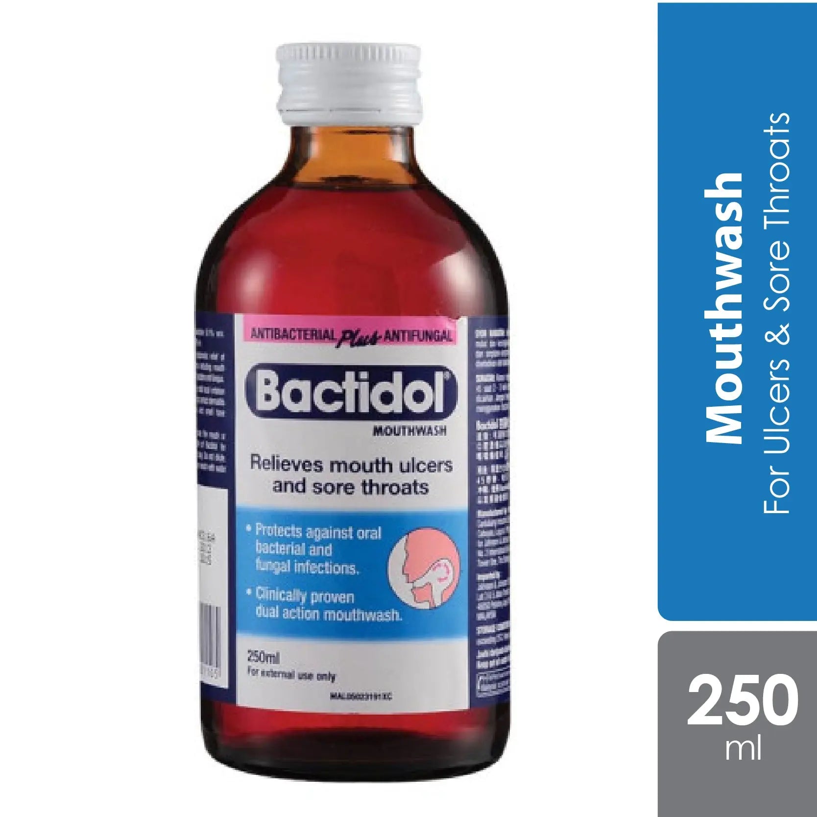 Bactidol Mouthwash 250ml | Relief Mouth and Throat Infections - Alpro