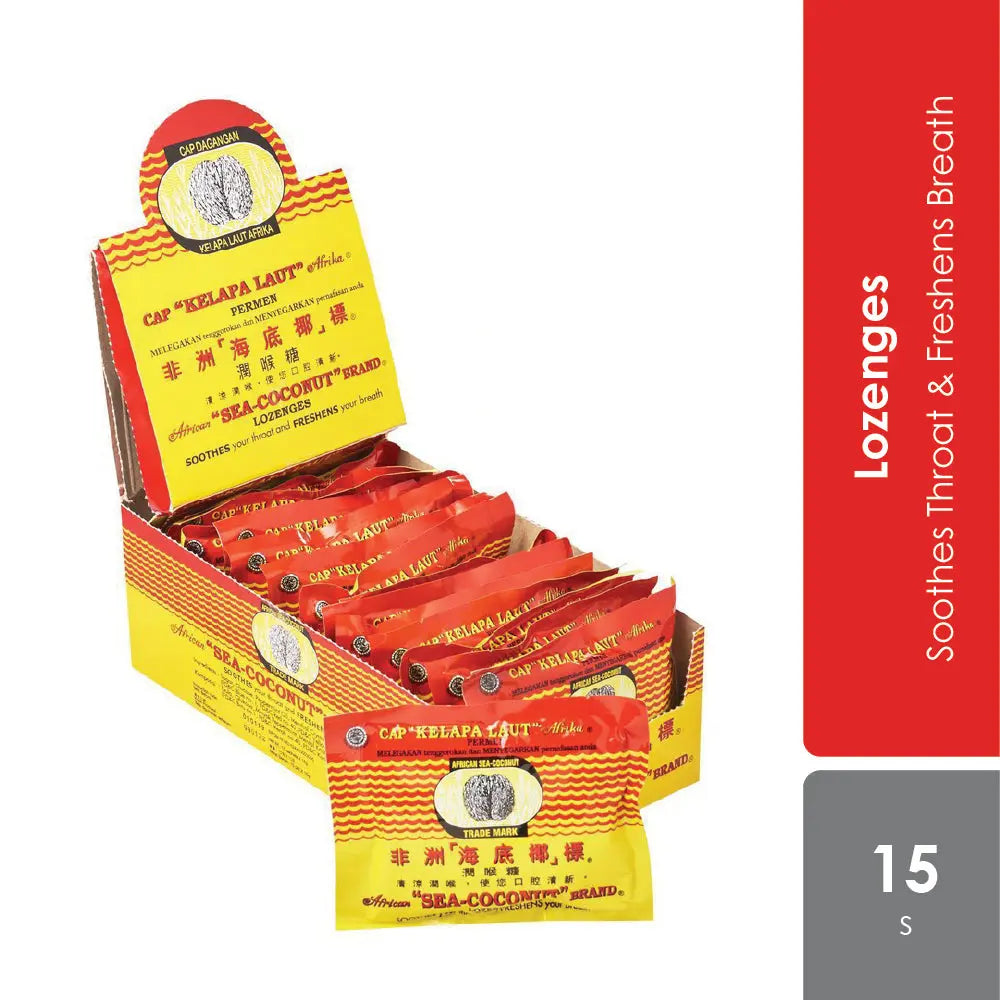African Sea Coconut Lozenges 15g x 15s | Soothes Throat & Freshens