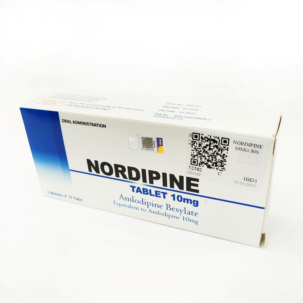 Nordipine 10mg 30s - Alpro Pharmacy