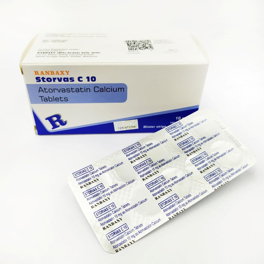RANBAXY STORVAS C 10MG 10X10S - Alpro Pharmacy