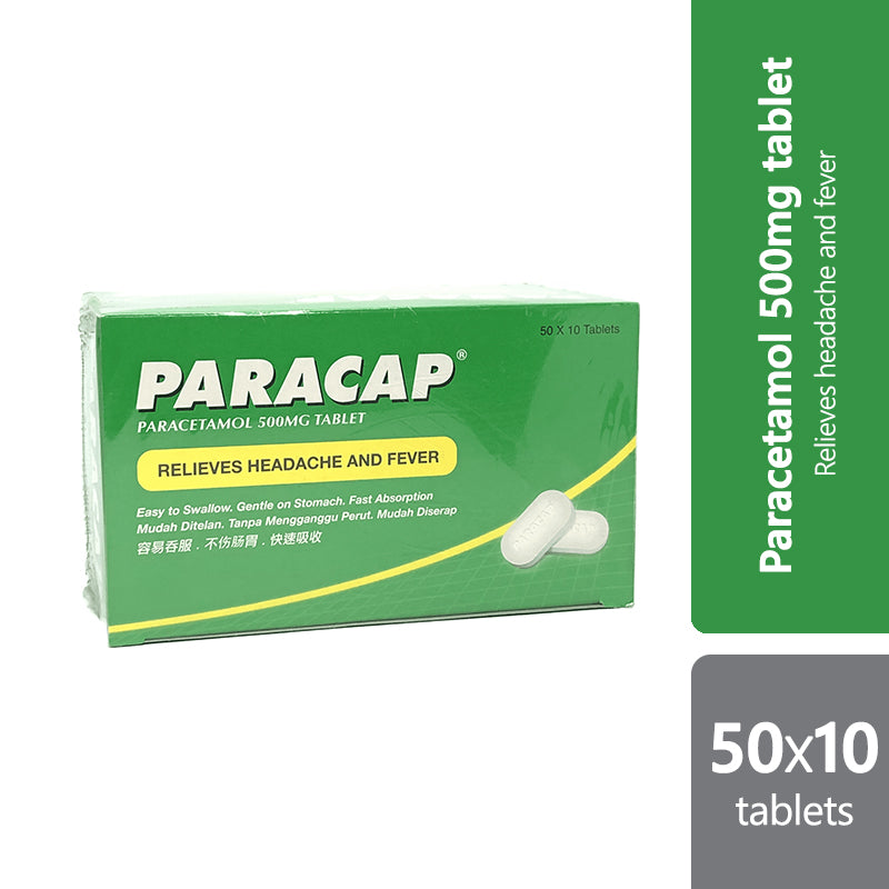 Paracap Paracetamol 500mg 50x10s - Alpro Pharmacy