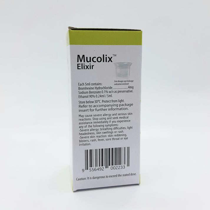 Mucolix Elixir 90ml | For Cough - Alpro Pharmacy