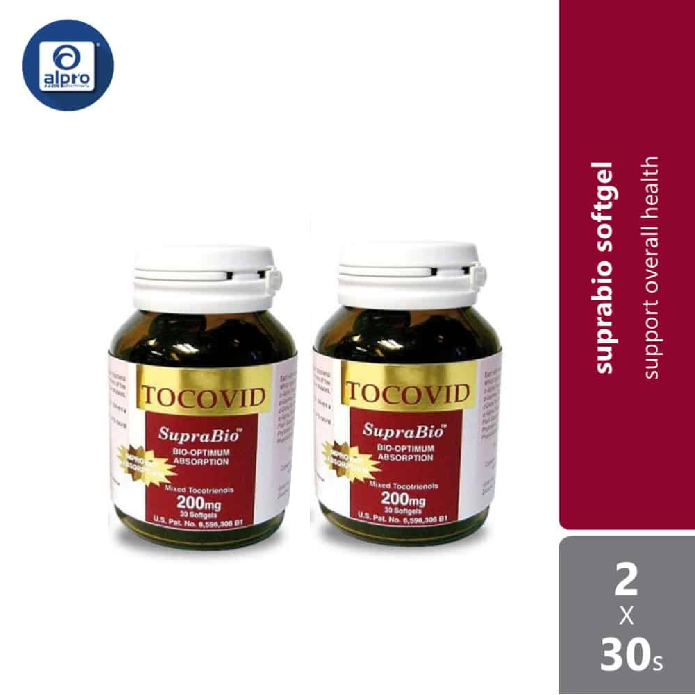 Tocovid Suprabio 200mg Softgel 2x30s | Suppport Overall Health - Alpro