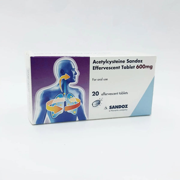 Acetylcysteine Sandoz 600mg Effervescent Tab 10x2s | For Cough - Alpro