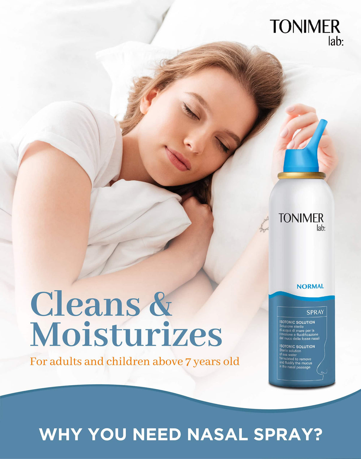 Tonimer Lab Isotonic Nasal Spray (normal) 125ml | Daily Nose Cleaning