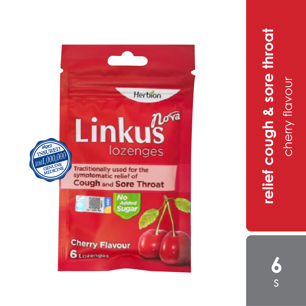 Linkus Nova Cheery Lozenges 6s | Relief Cough & Throat - Alpro