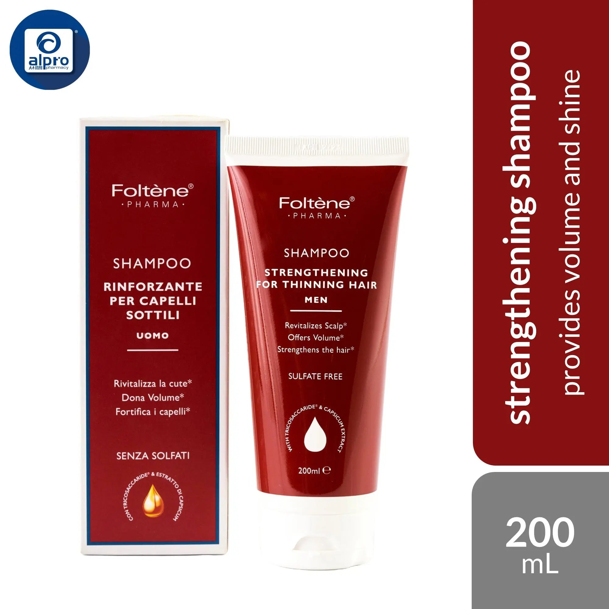 Foltene Pharma Strengthening Shampoo for Thinning Hair Men 200mL