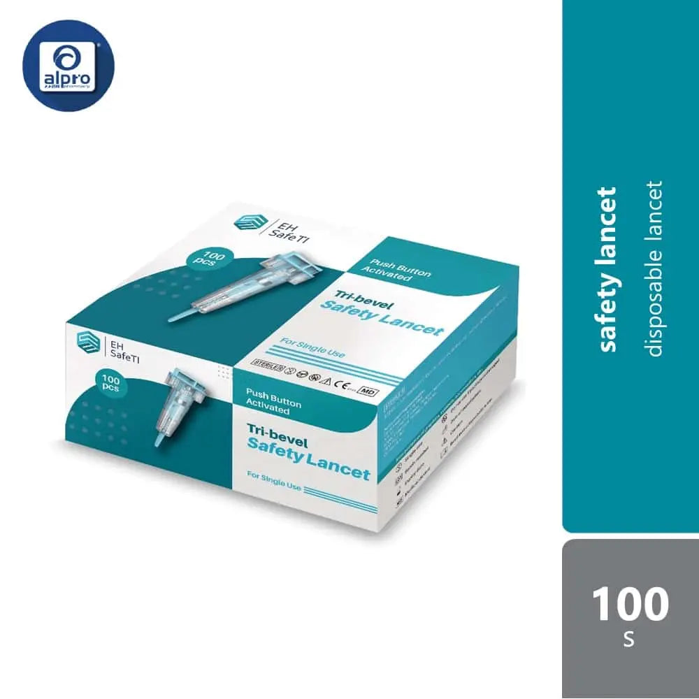EH Safeti Tri-Bevel Safety Lancet 100s | Disposable Lancet - Alpro