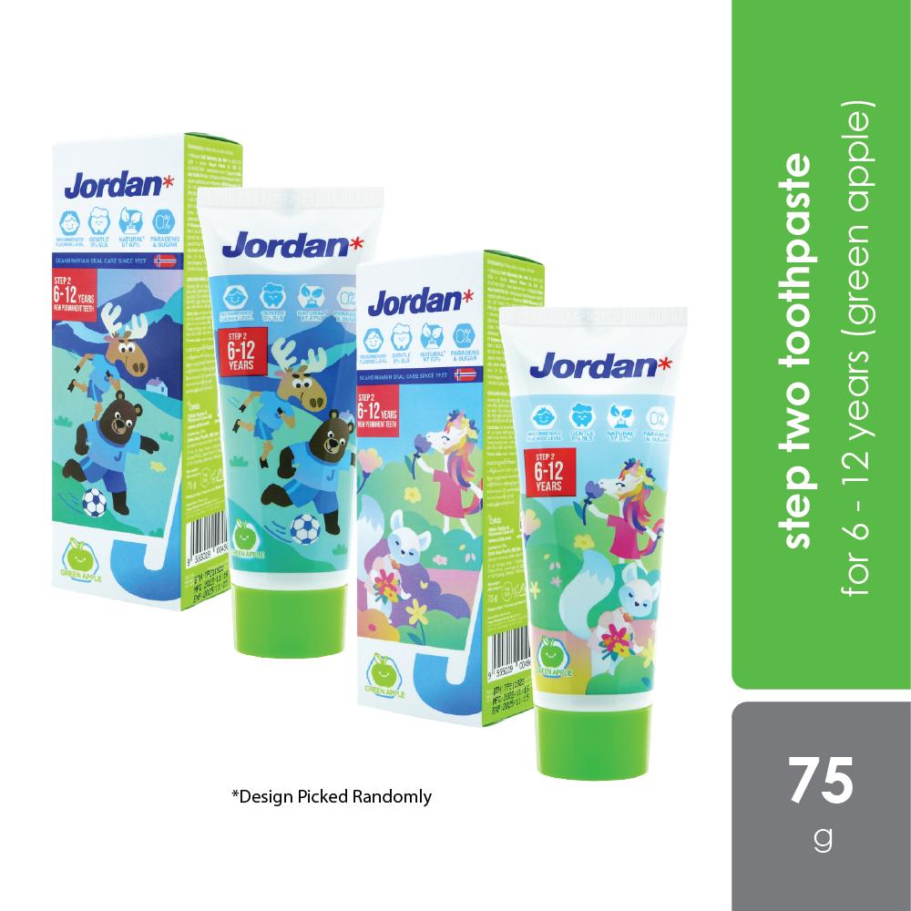 Jordan Toothpaste Step 2 Green Apple Flavor 75g | Suitable for 6 - 12
