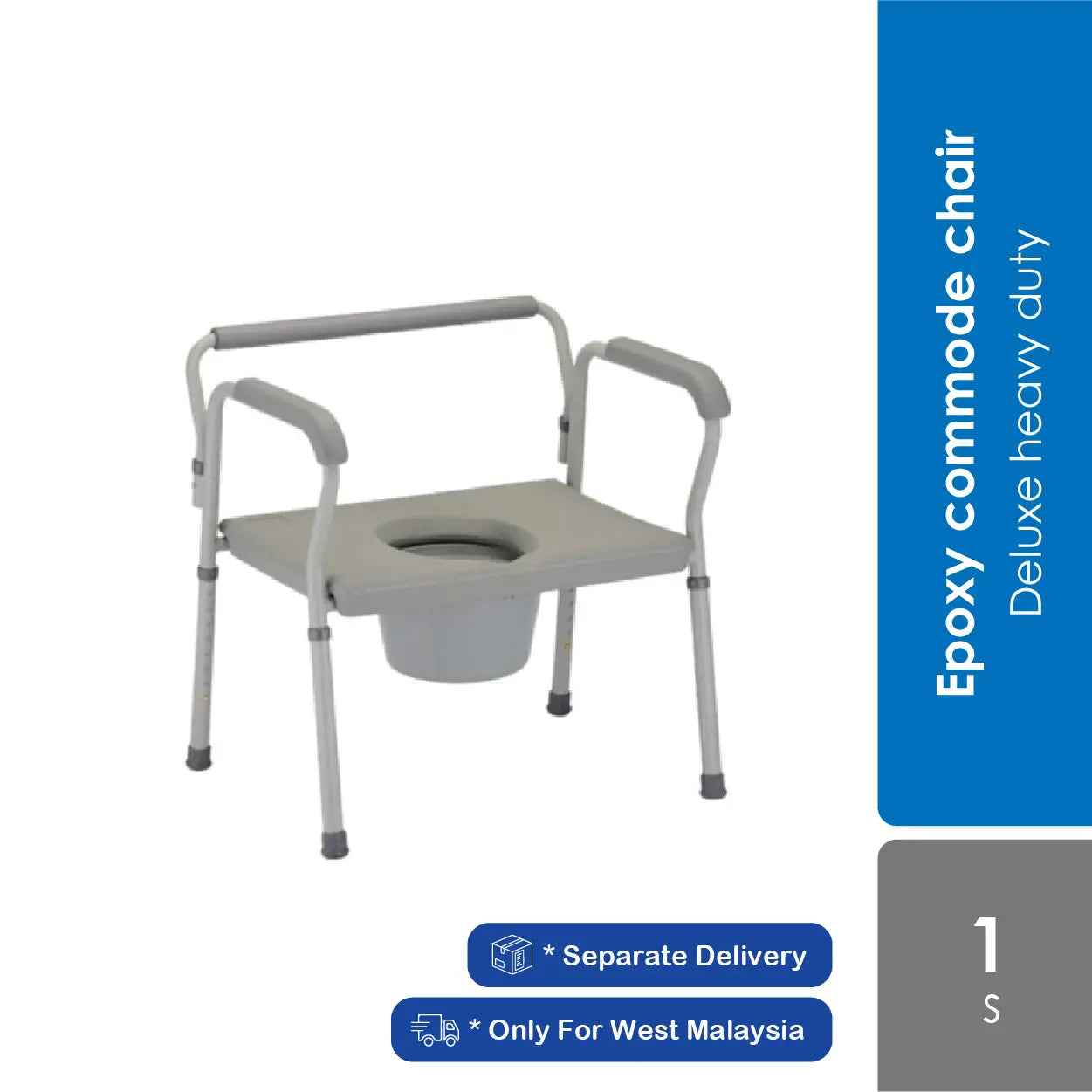 Hopkin Deluxe Heavy Duty Xl Epoxy Commode Chair - Alpro Pharmacy