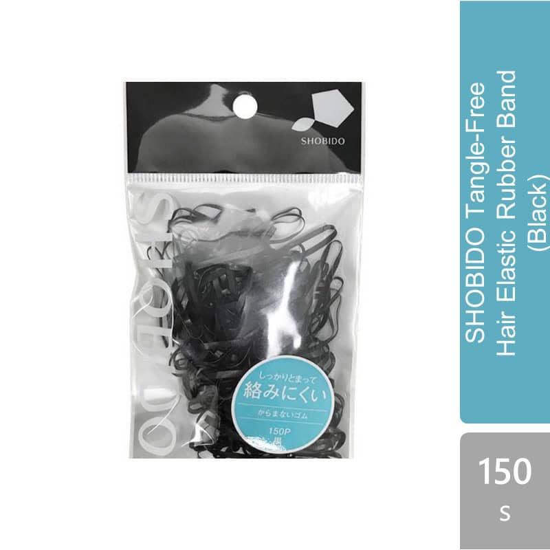 Shobido Tangle-Free Hair Elastic Rubber Band (Black) 150s - Alpro