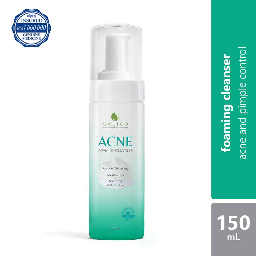 Salico Acne Foaming Cleanser 150ml | Moisturising & Soothing With Aloe