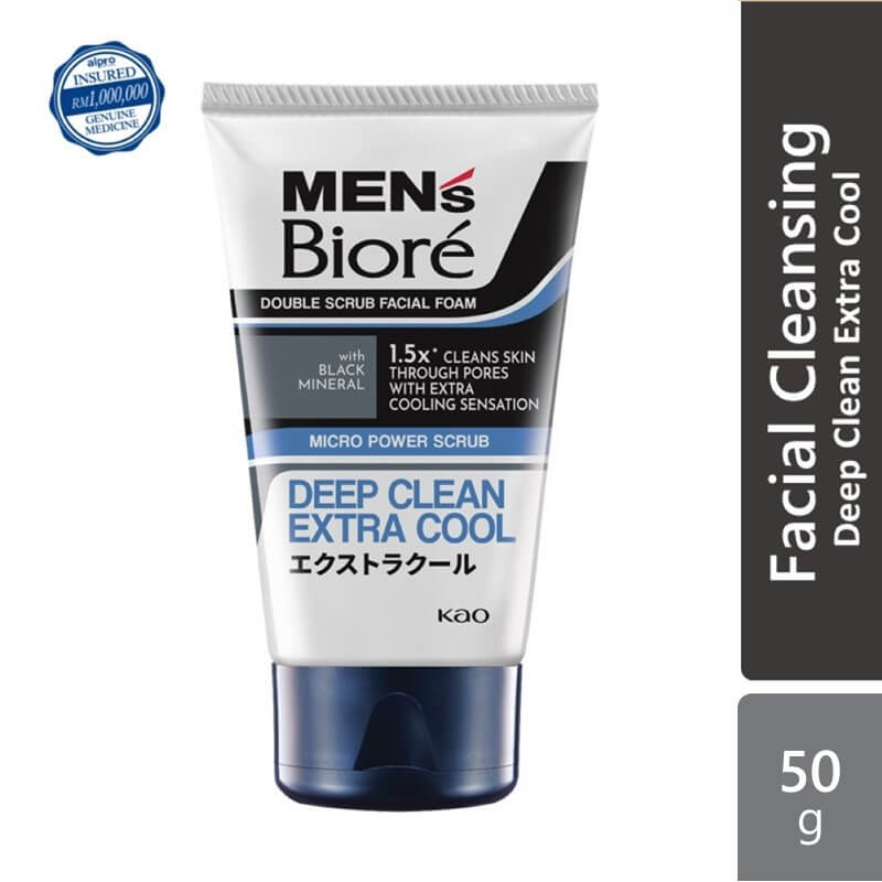 Men's Biore Double Scrub Extra Cool 50g - Alpro Pharmacy