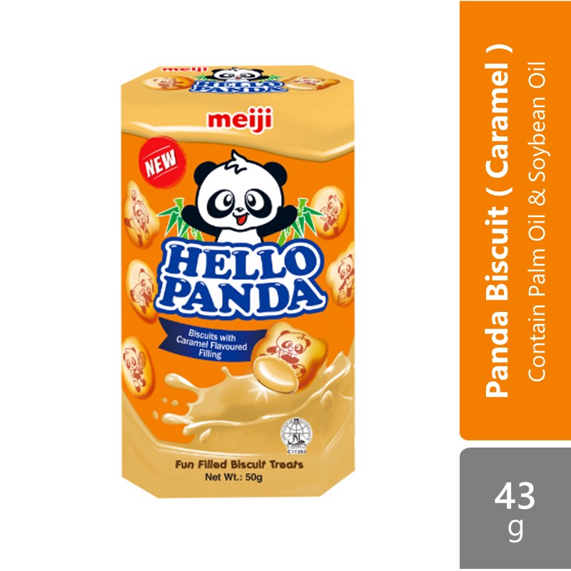 Meiji Hello Panda 43g ( Caramel Strawberry Milk Choco ) | Contain