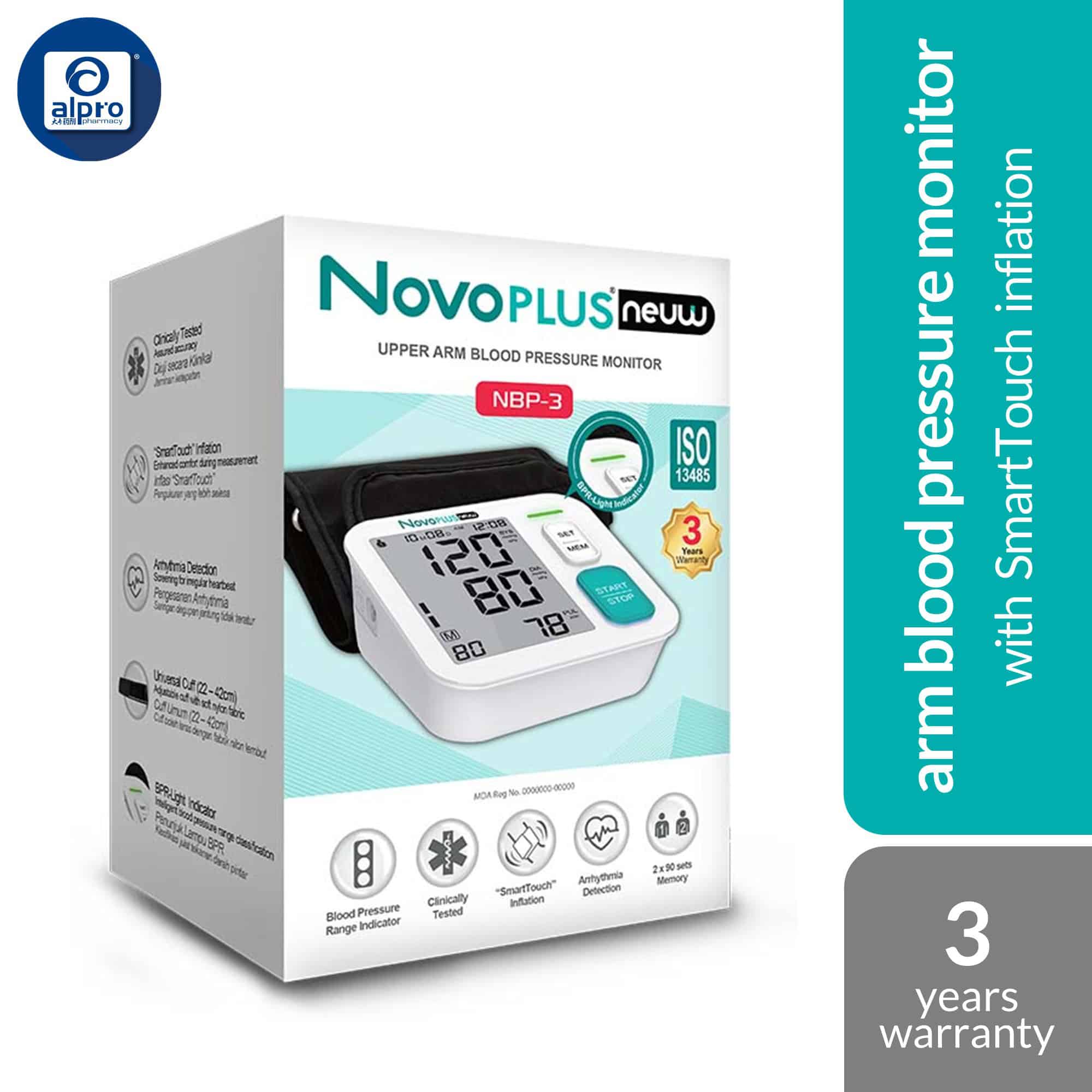 Novoplus neuw NBP-3 Upper Arm Blood Pressure Monitor | with SmartTouch
