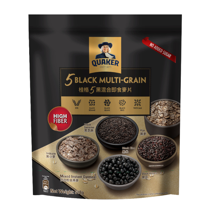 Quaker Five Black Multigrain Mixed Instant Oatmeal 518g - Alpro