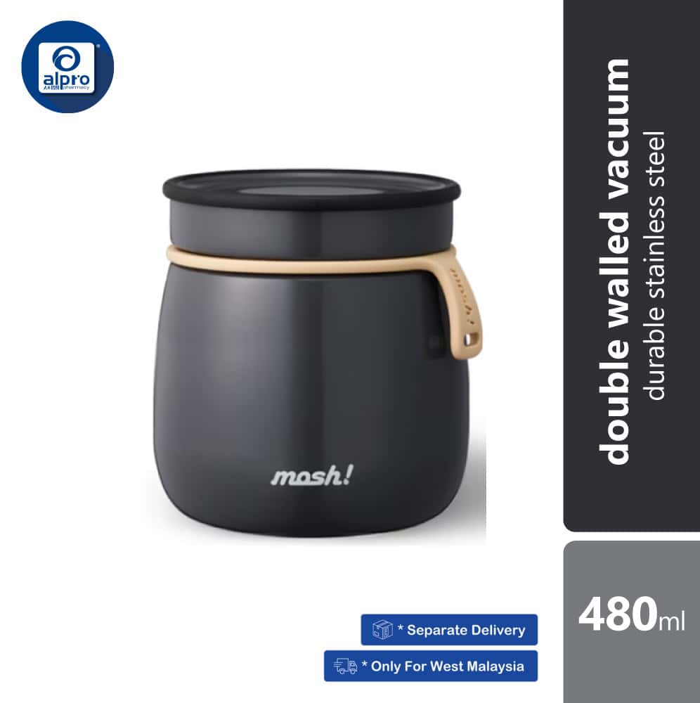 Mosh! Latte Food Pot Black | 480ml - Alpro Pharmacy