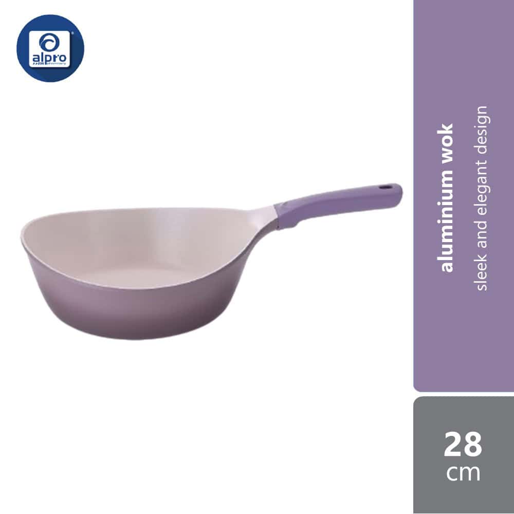 Ladini Hansoo Cast Aluminium Wok Purple 28cm | Sleek and Elegant