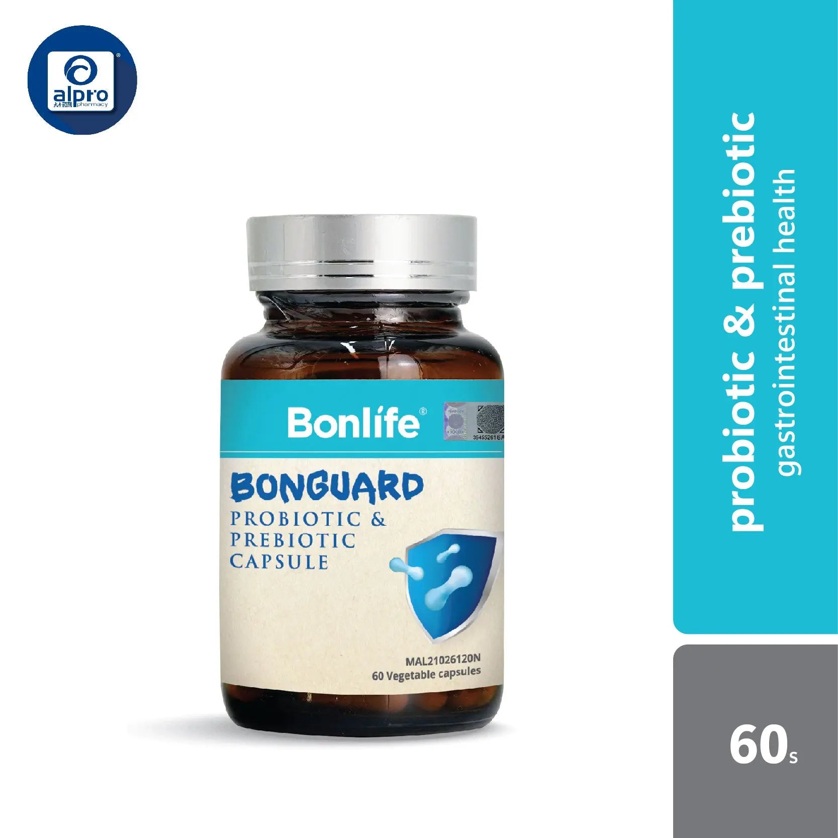 Bonlife Bonguard Probiotic & Prebiotic Capsule 60’s - Alpro Pharmacy