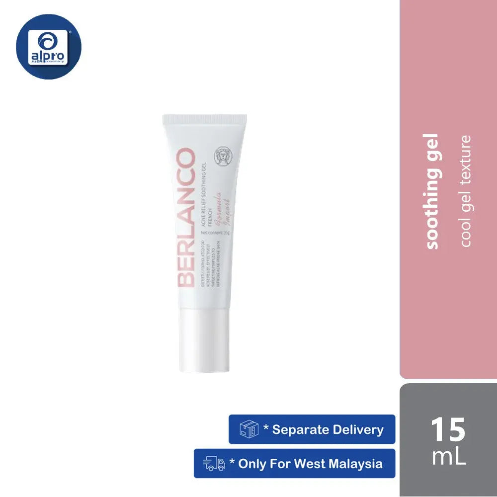 Berlanco Acne Relief Soothing Gel 15ml | Cool Gel Texture - Alpro