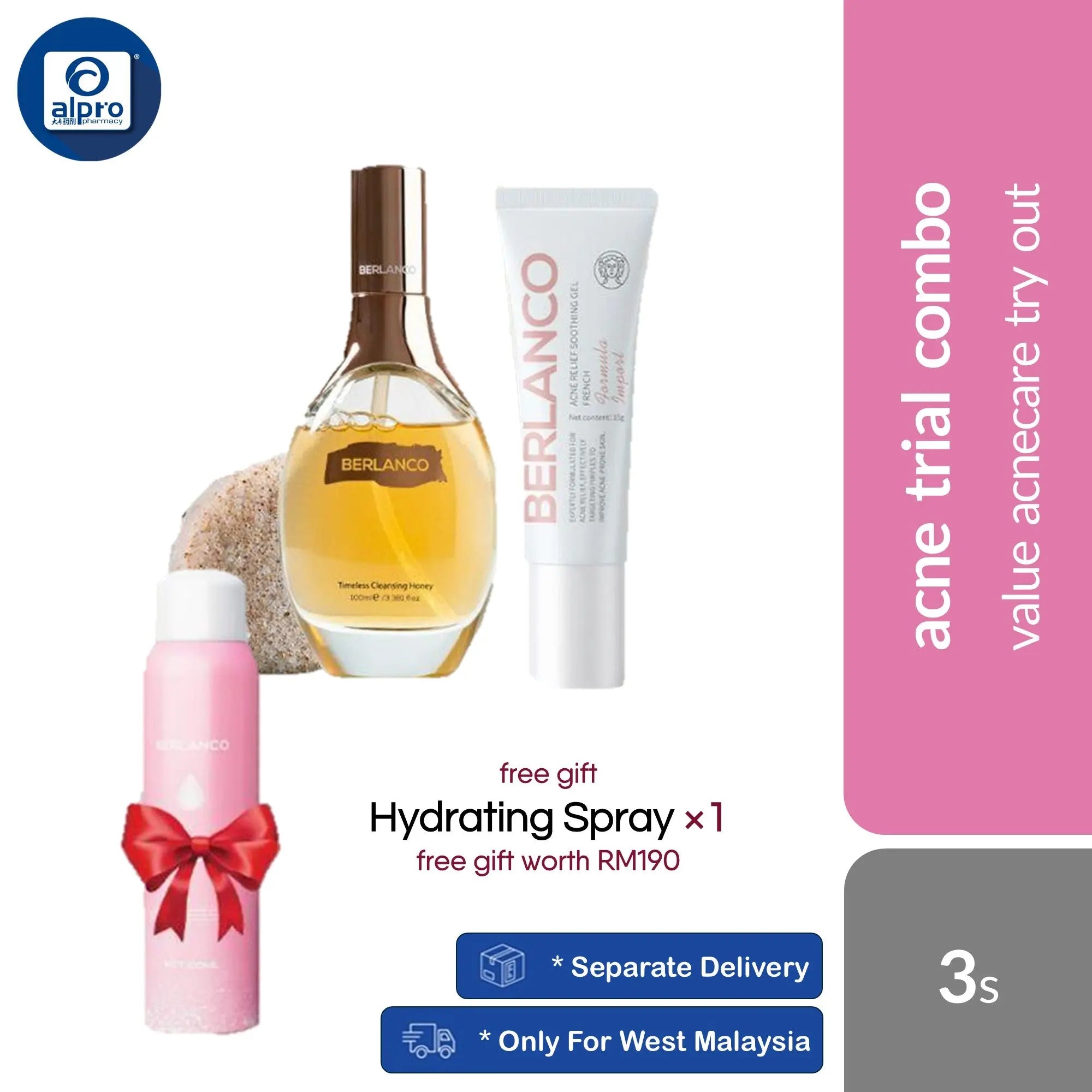 Berlanco Acne Skin Combo | 1x Cleanser Honey, 1 Acne Relief Soothing