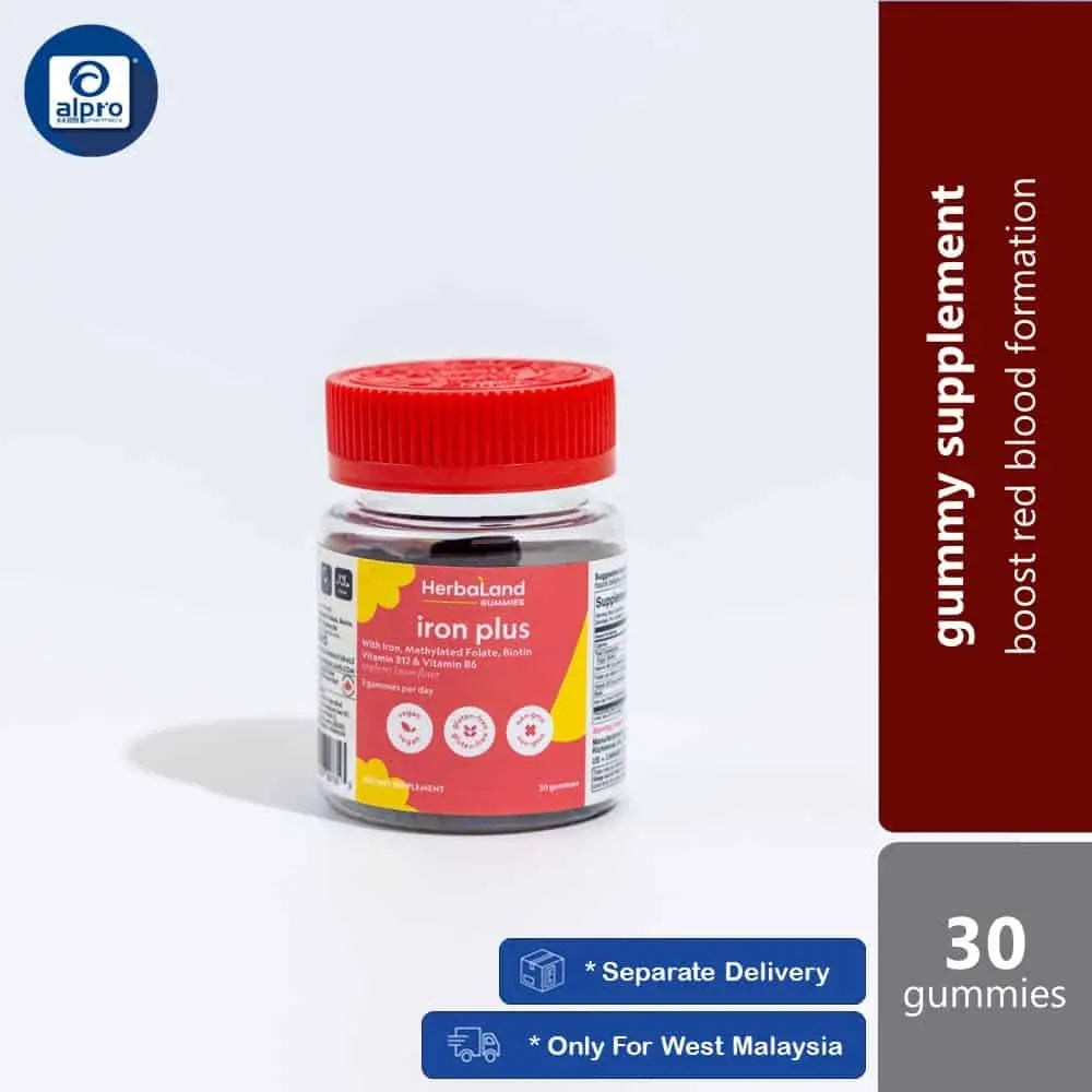 Herbaland Iron Plus Gummies | Boost Red Blood Foundation - Alpro