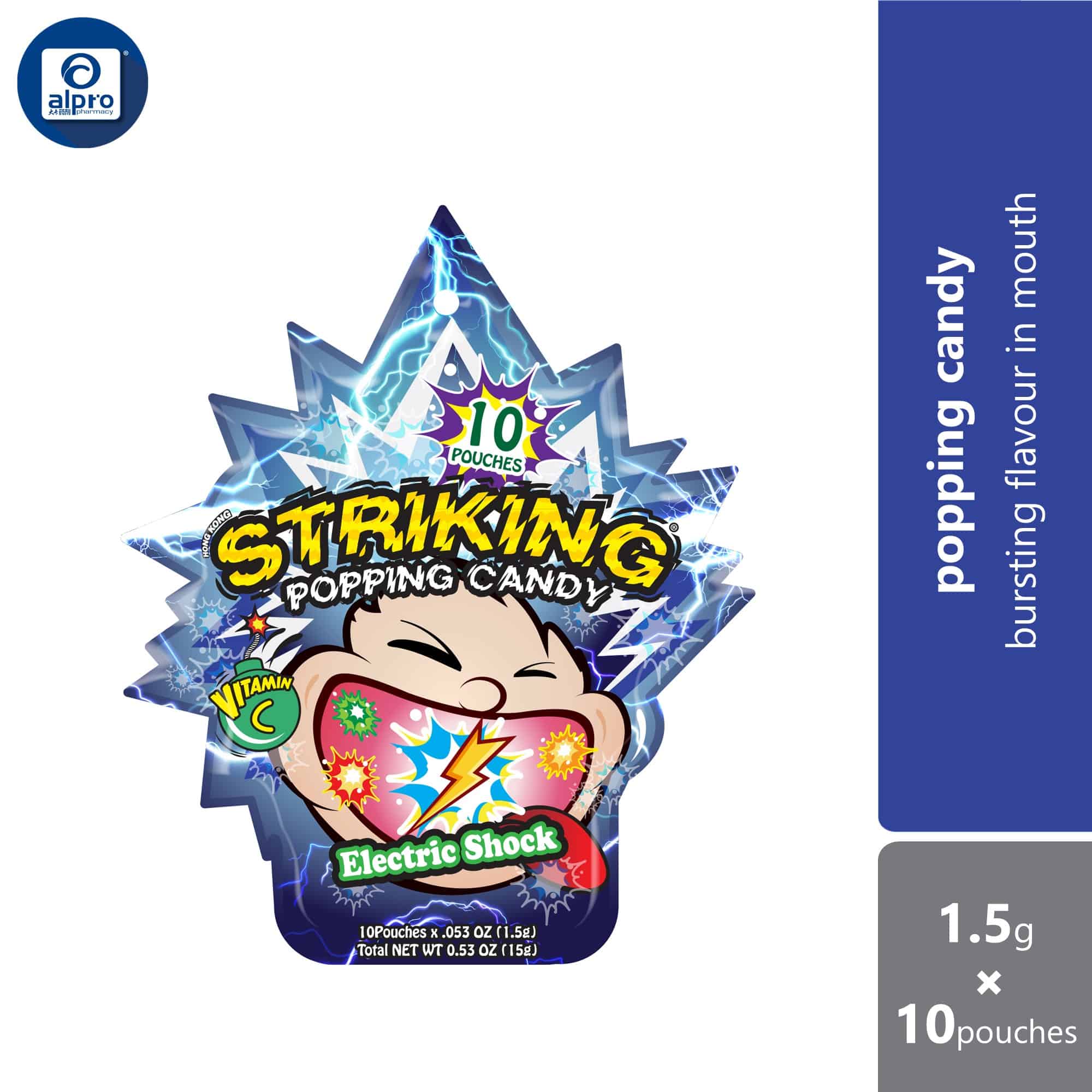Striking Popping Candy Electric Shock with Vitamin C 1.5g ×10s
