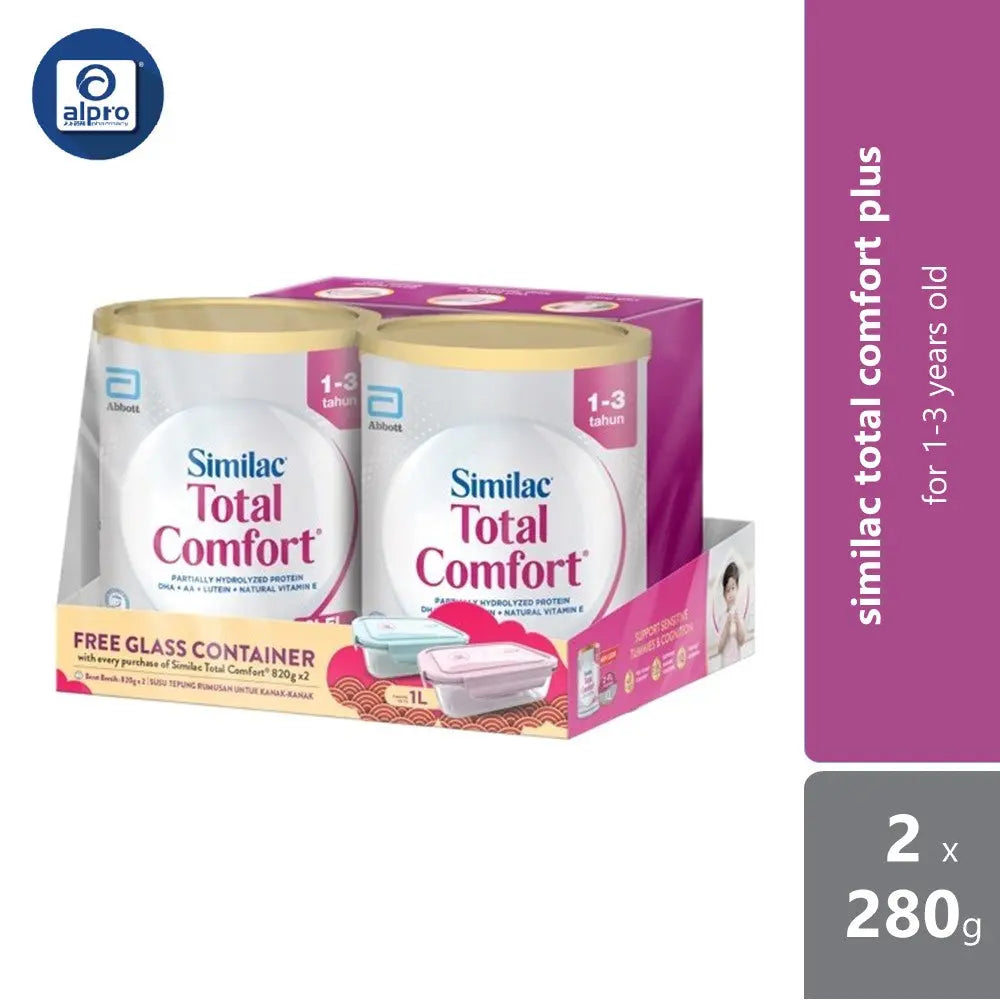 Abbott Similac Total Comfort Plus 13 Tahun 2x820g FOC Glass Container