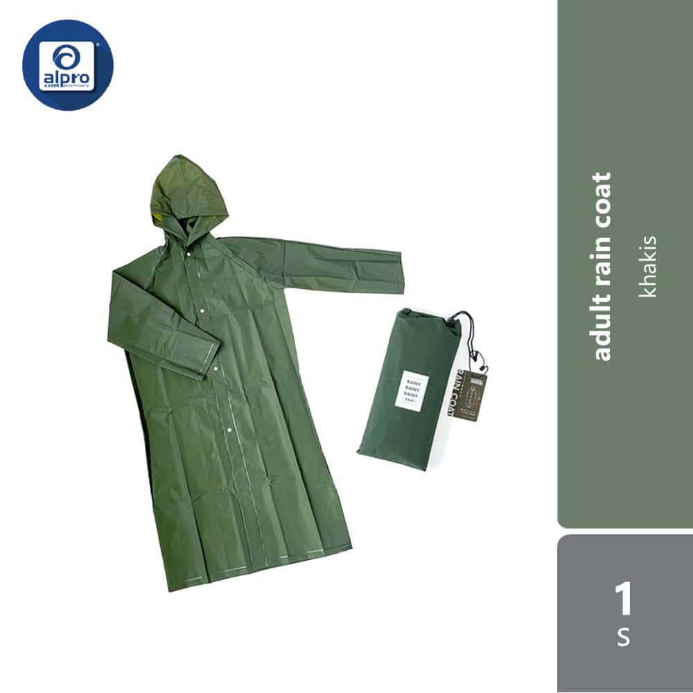WATTS Adult Rain Coat 1s (Khakis/ Grey) | Fit All Body Types - Alpro