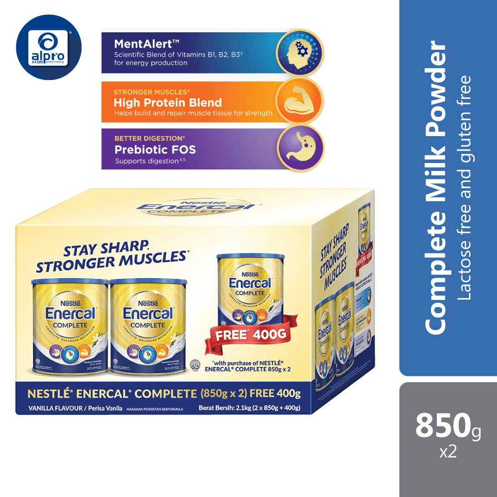 Nestle Enercal Complete ( 2x 850g) FREE 400g - Alpro Pharmacy