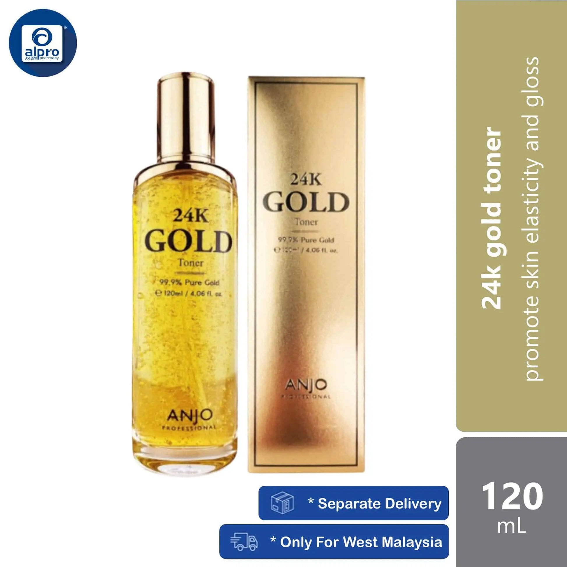 ANJO Professional 24k Gold Toner 120mL | Promote Skin Elasticity and