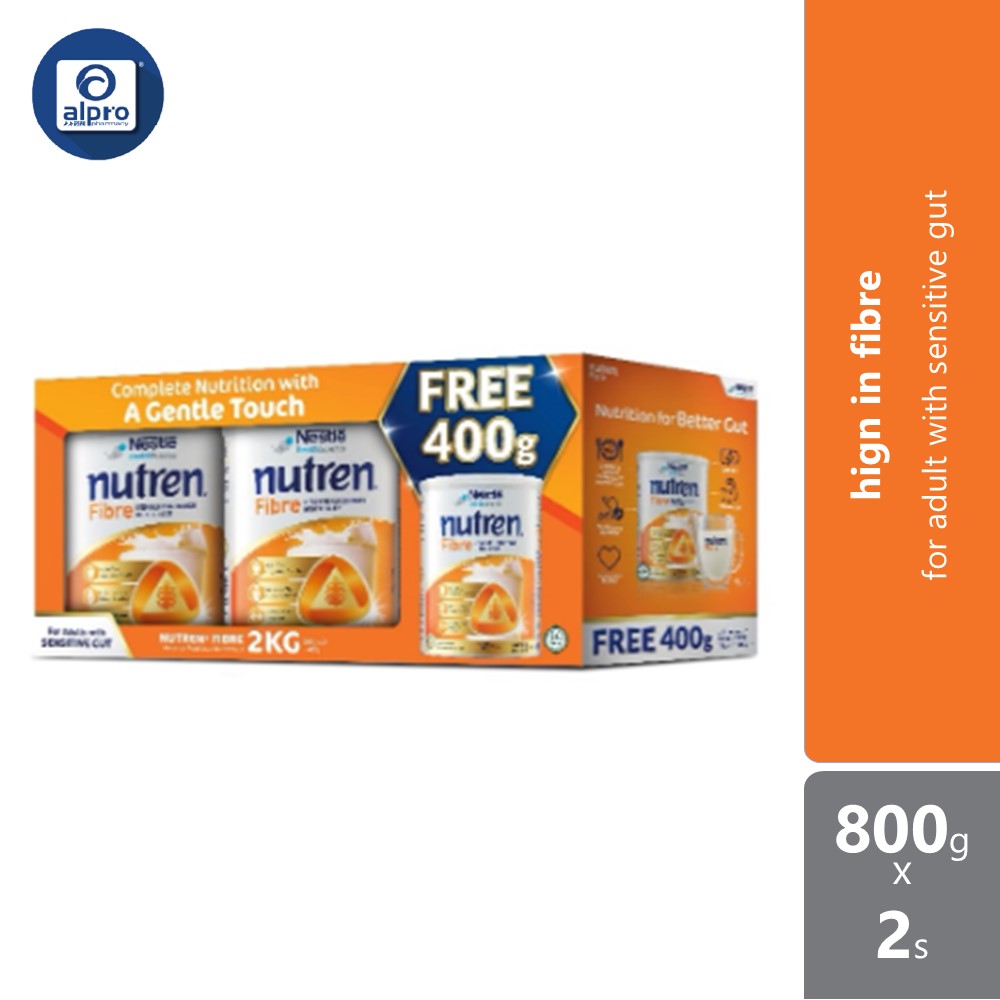 Nestle Nutren Fibre 2 x 800g FOC 400g - Alpro Pharmacy