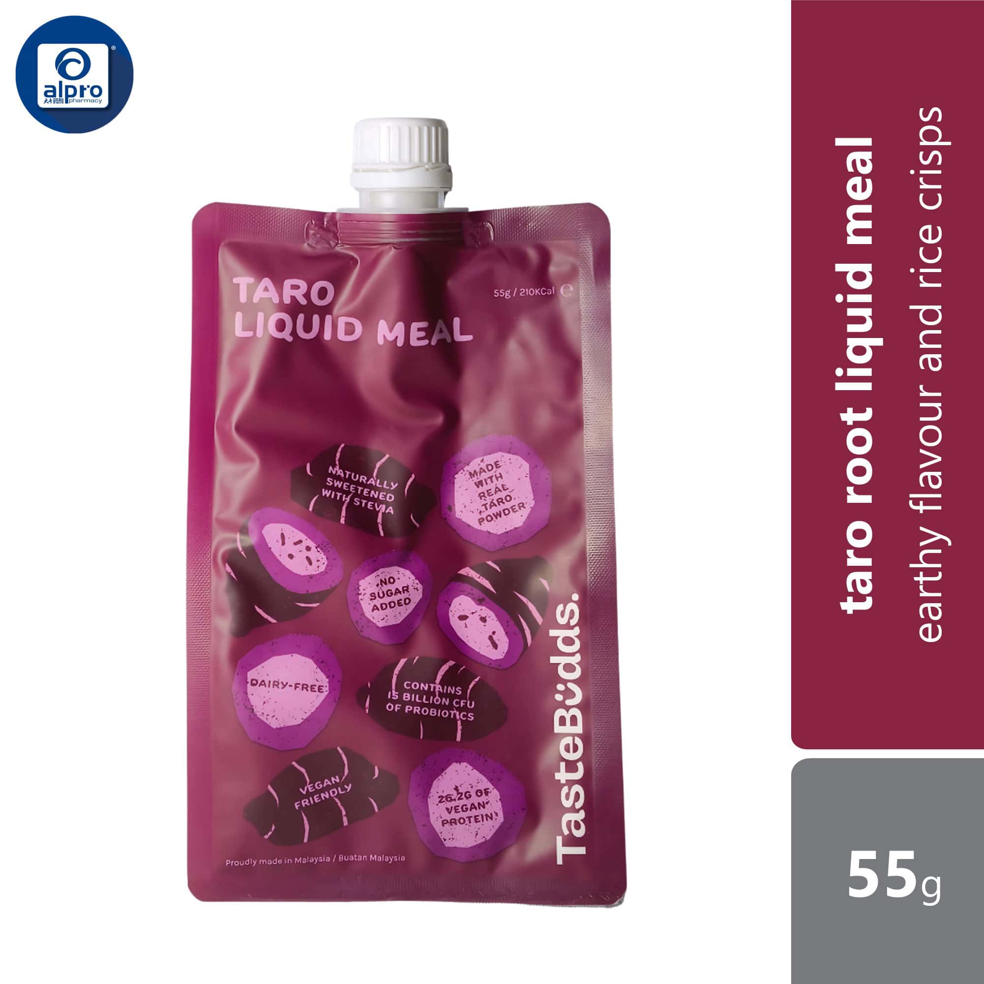 TasteBudds Taro Liquid Meal 55g | Earthy Flavour and Rice Crisps