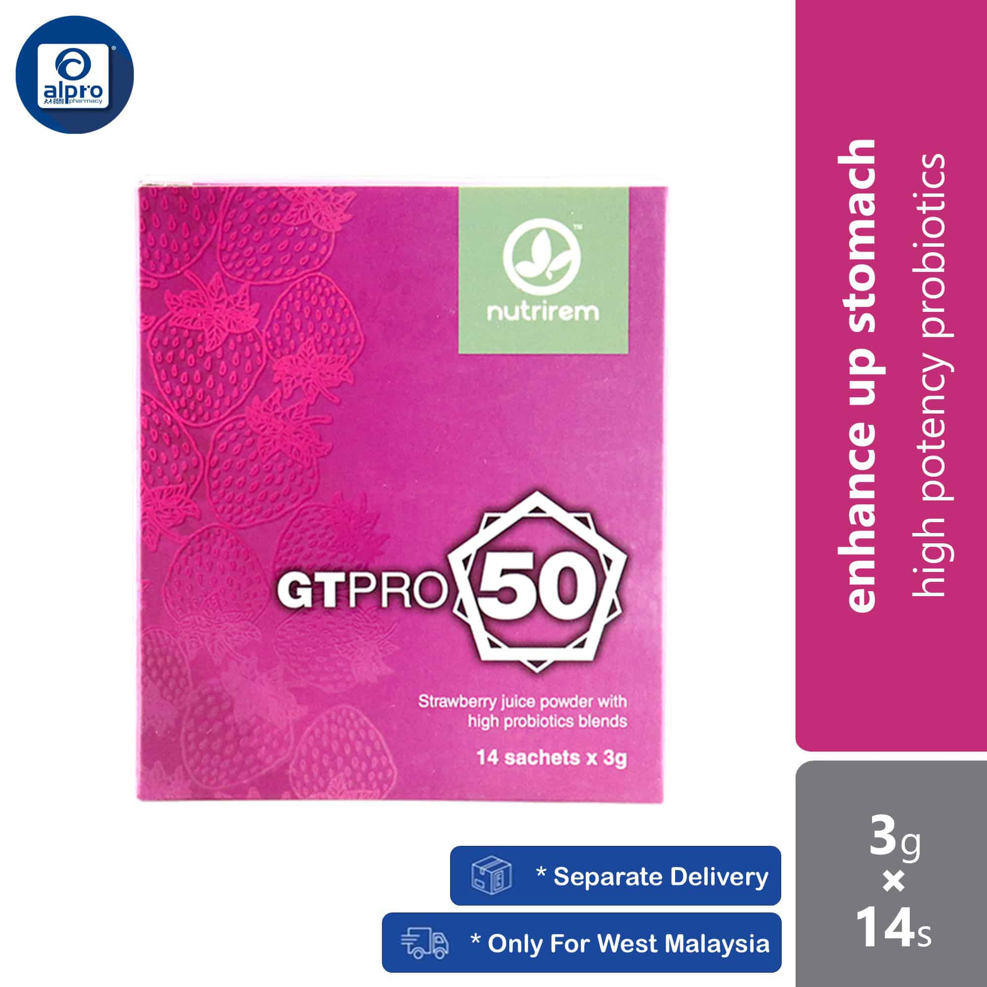Nutrirem GT PRO 3g ×14s | High Potency Probiotics - Alpro Pharmacy