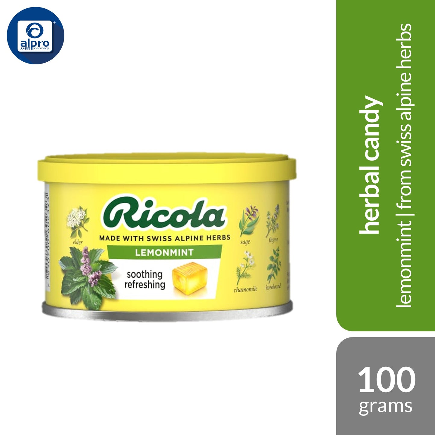 Ricola Swiss Herb Candy Lemon Mint 100g | Made with Swiss Alpine Herbs