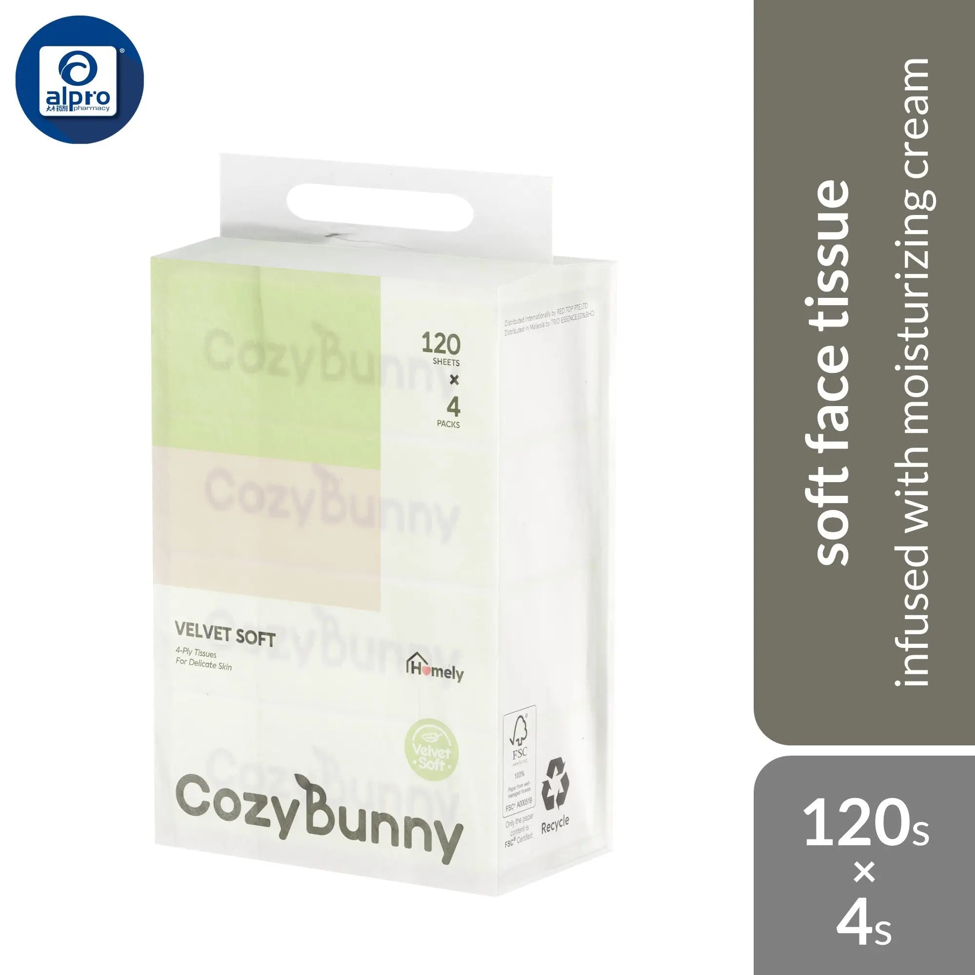 CozyBunny Velvet Soft Facial Tissues (Homely 120s / Go-To 40s) 4ply