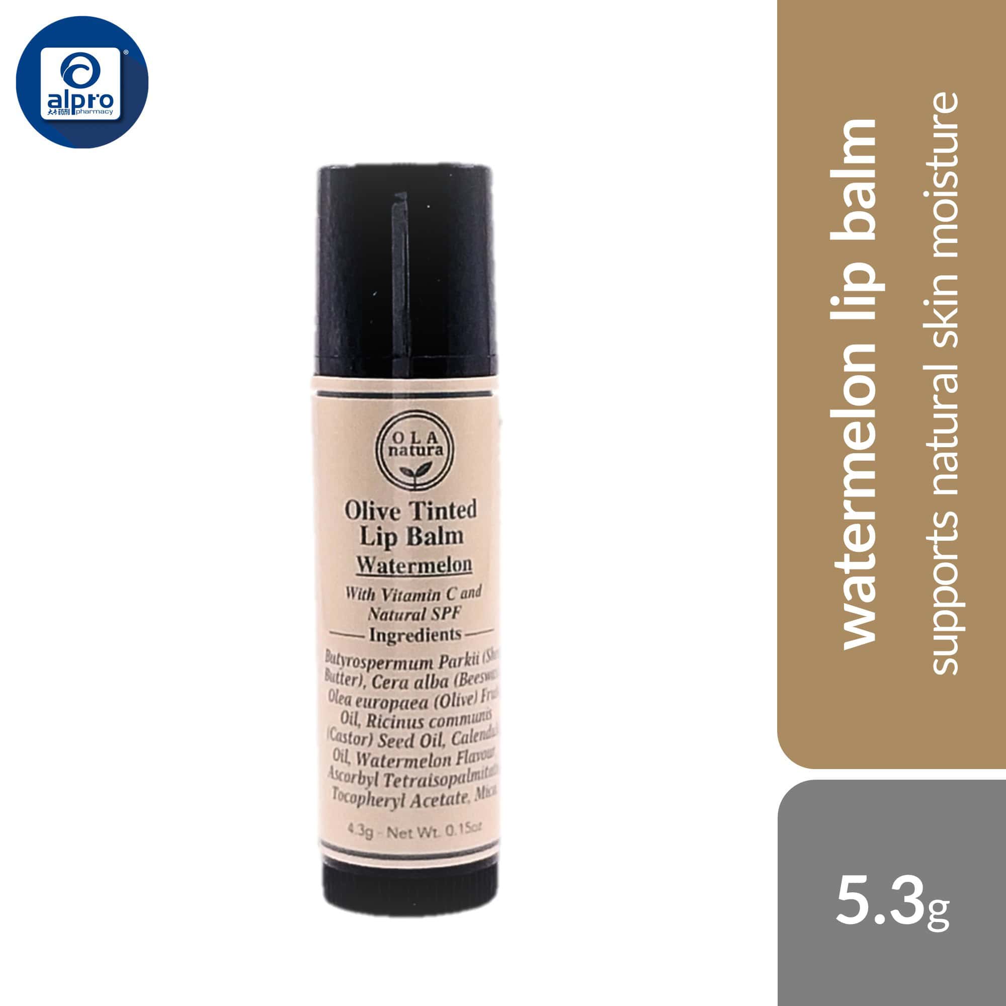 Ola Natura Olive Tinted Lip Balm Watermelon 5.3g | Supports Natural