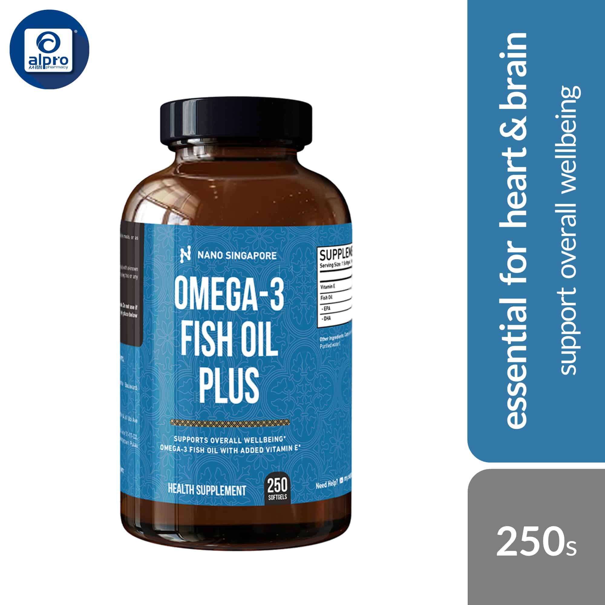Nano Singapore Omega 3 Fish Oil Plus 250s | Support Overall Wellbeing