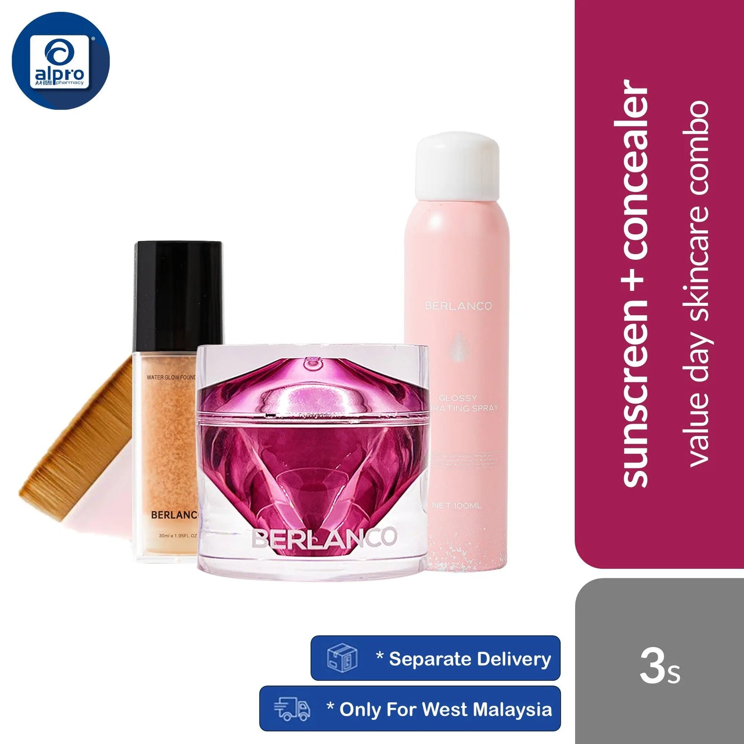 Berlanco Day Cream + Foundation + Spray | Value Day Skincare