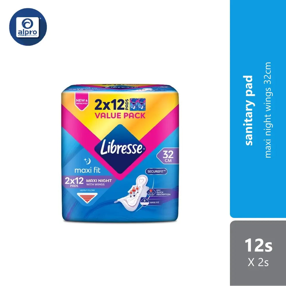 Libresse Max Night Wing 32cm 12s X 2s | Prevent Leakage - Alpro
