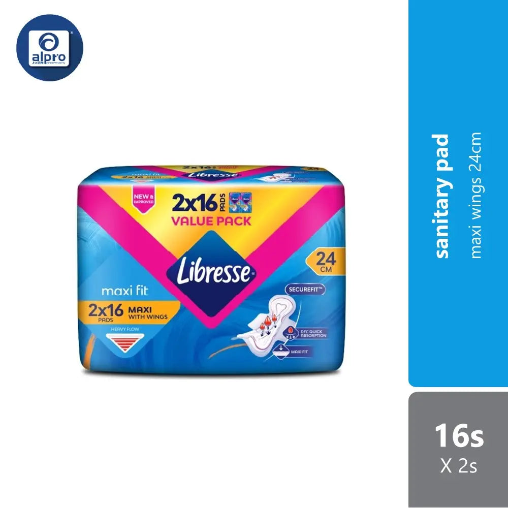 Libresse Maxi Wings 24cm 16s X 2s | Superior Absorbency - Alpro