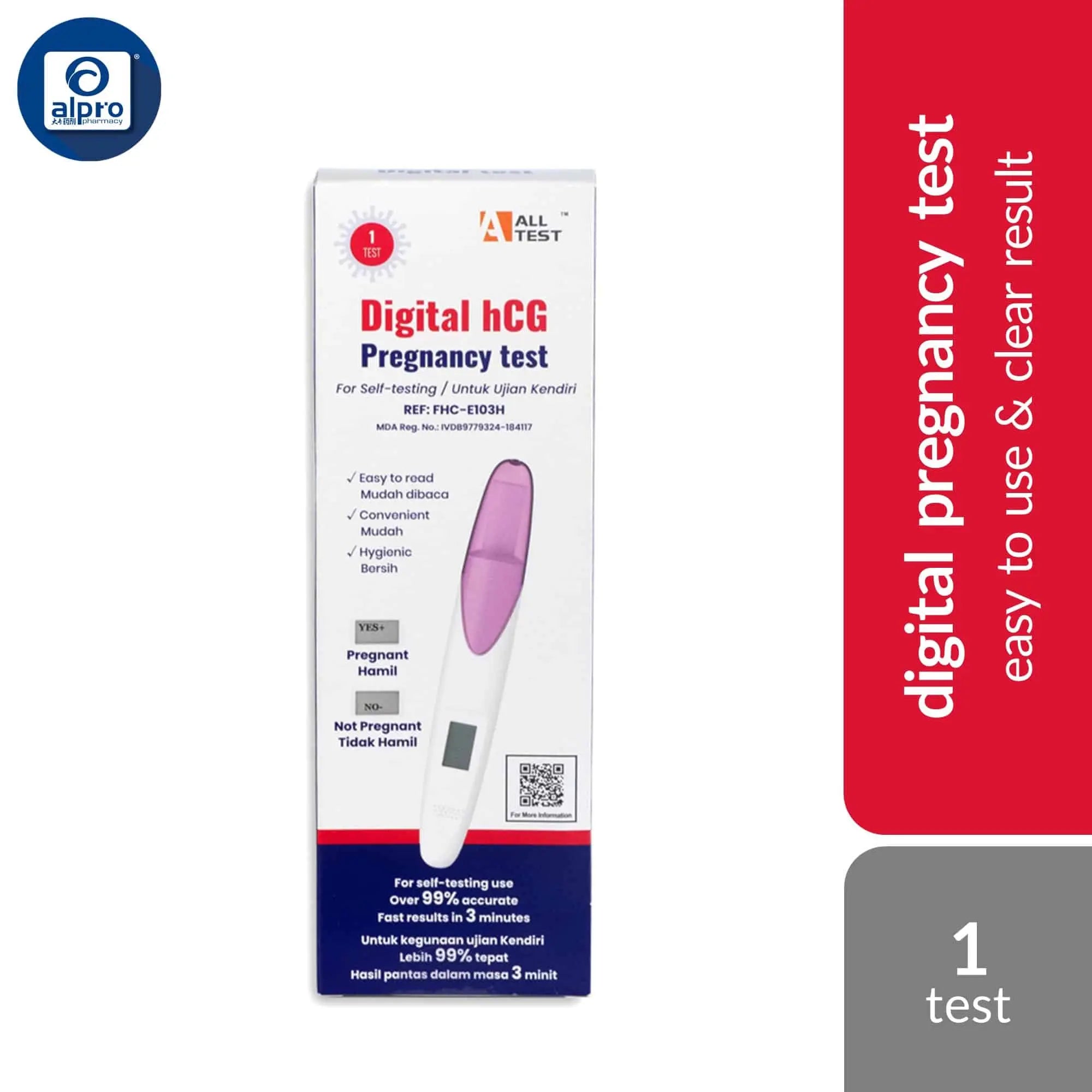 ALLTEST Digital HCG Pregnancy Test Midstream 1s | Easy To Use & Clear
