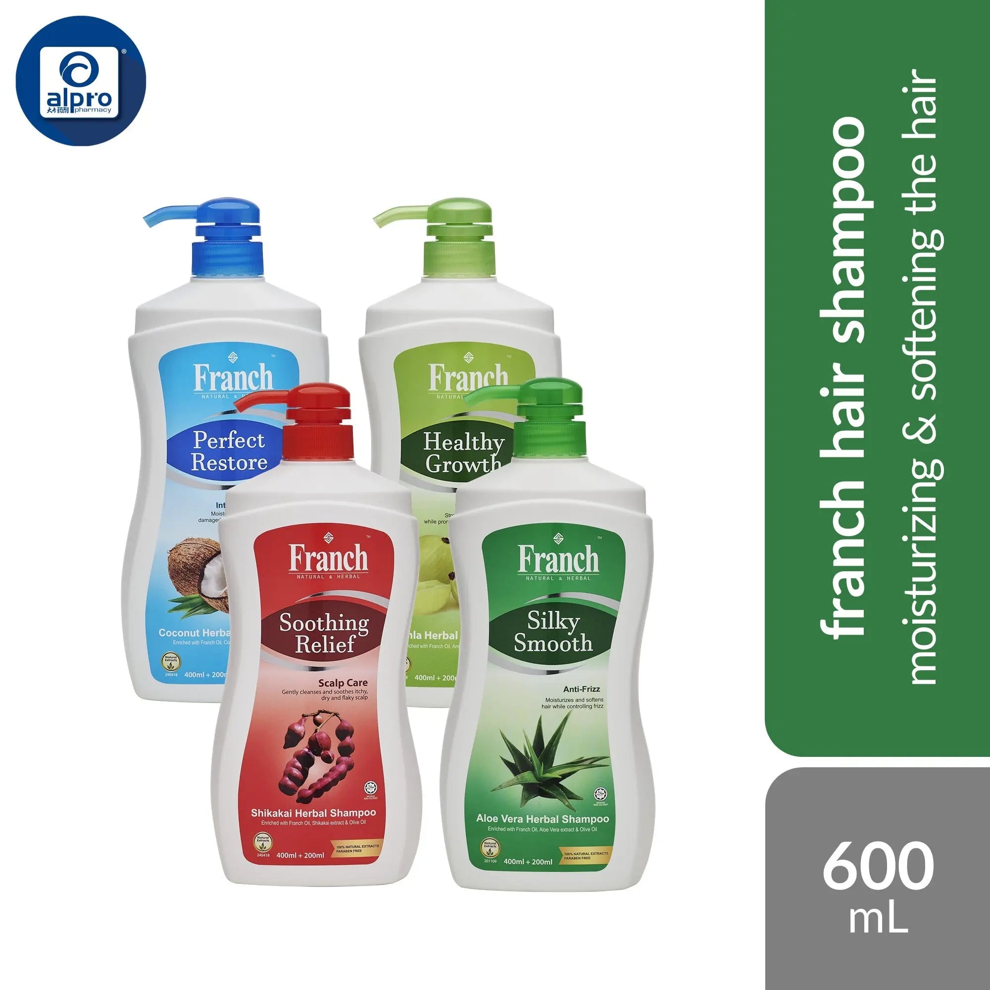 Franch Shampoo (Assorted) 600mL | Moisturizing & Softening The