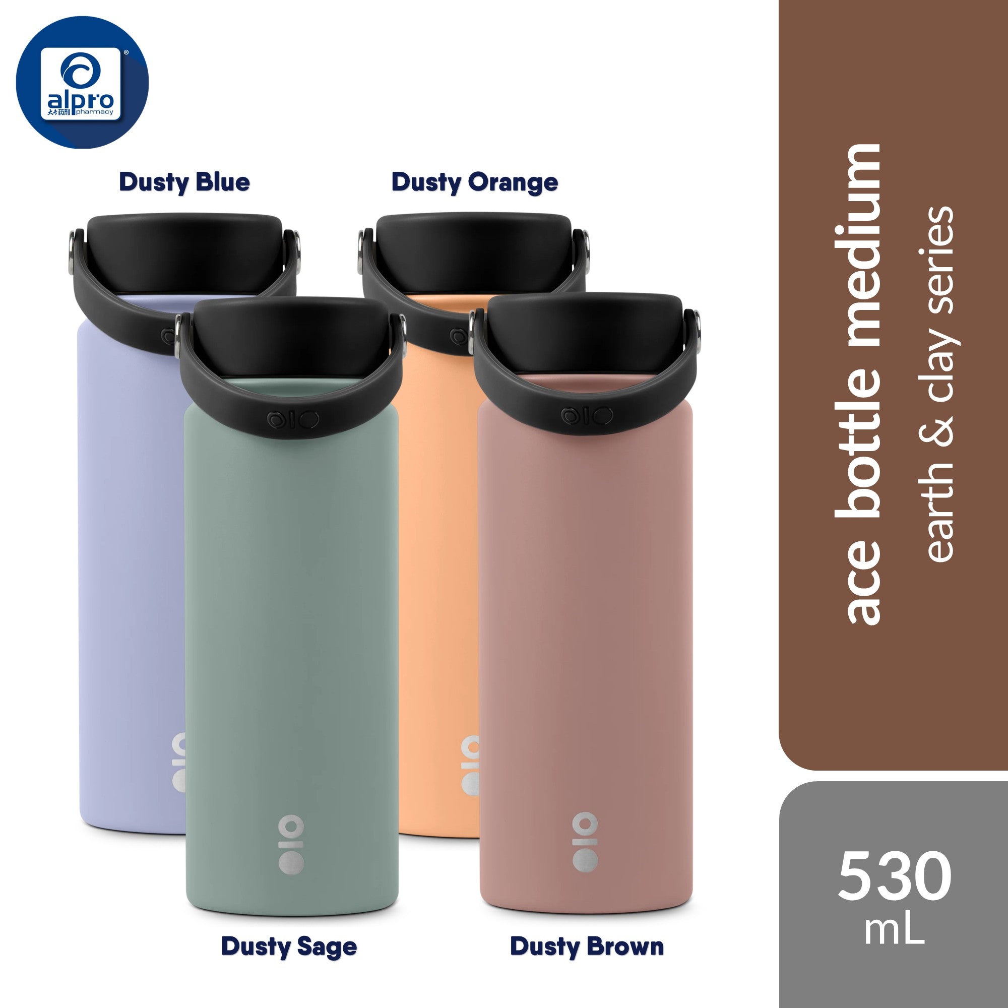 Montigo Ace Bottle Medium Earth & Clay Series (Dusty Blue/ Orange/