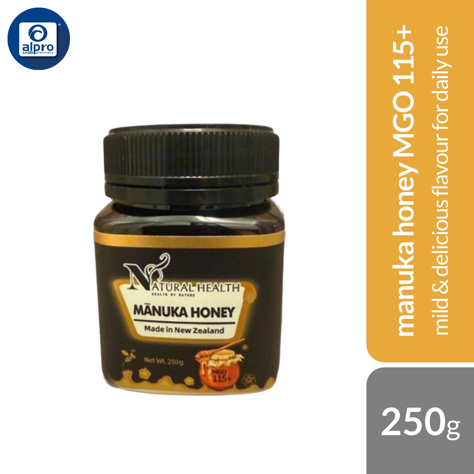 Natural Health Manuka Honey MGO 115+ (250g) | Mild & Delicious Flavour