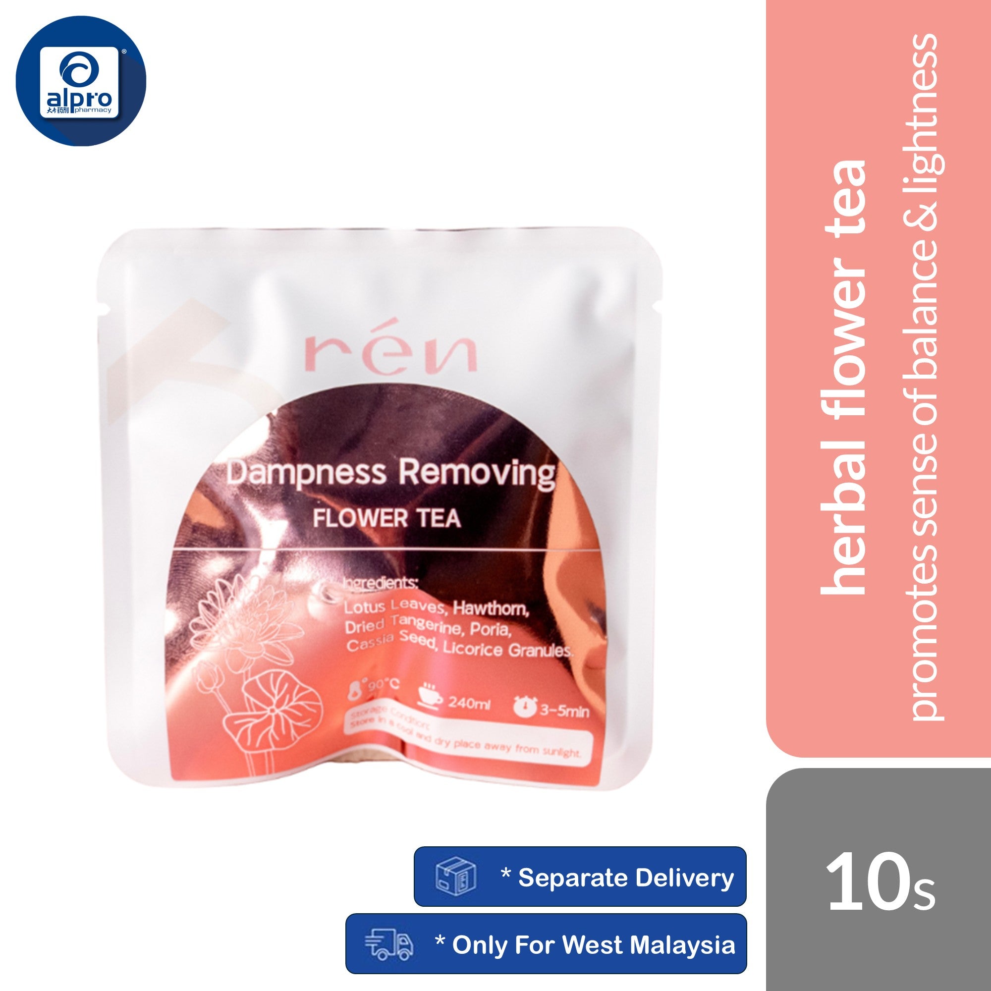 Ren Dampness Removing Flower Tea 10s | Promotes Sense Of Balance