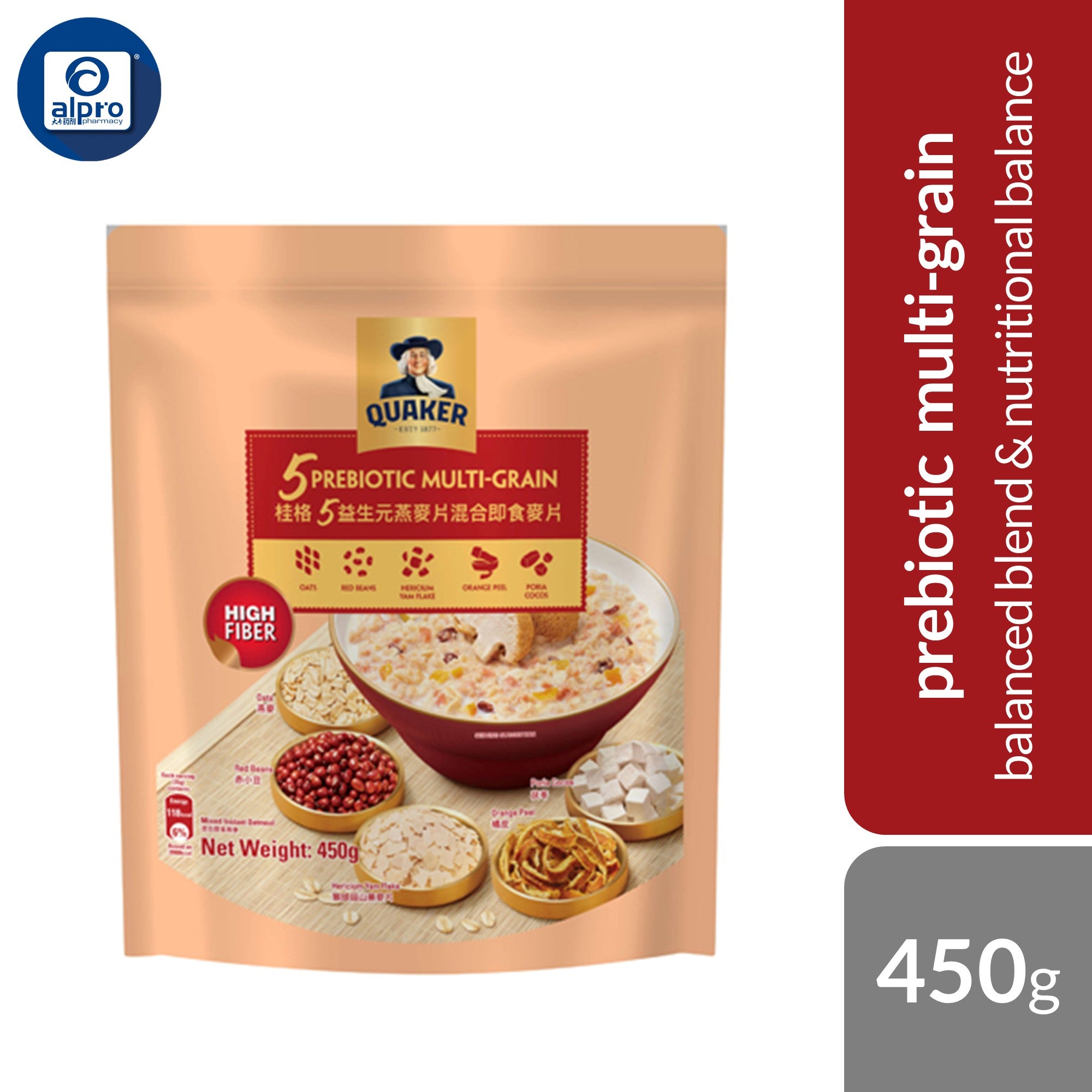 Quaker Five Prebiotic Multigrain 450g | d Blend & Nutritional