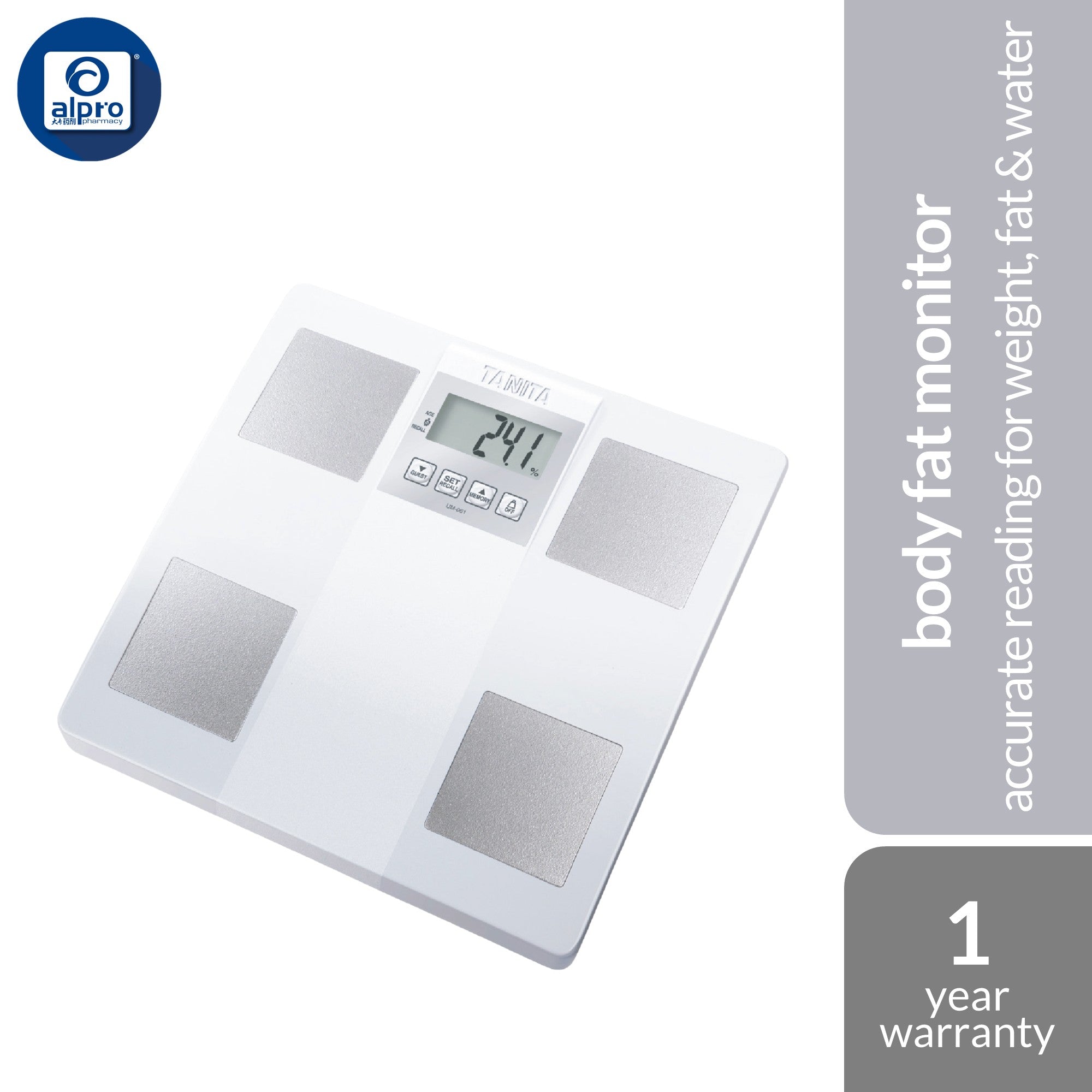 Tanita Body Fat Monitor 051 | Accurate Reading for Body Weight, Fat